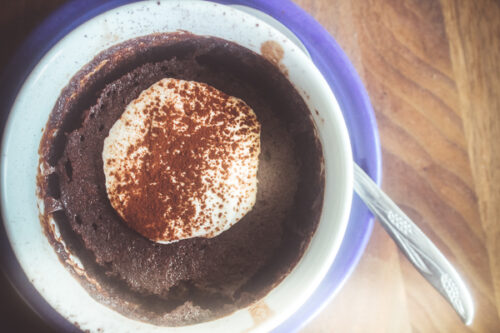 Chocolate Fudge Mug Cake - Tiny Red Kitchen