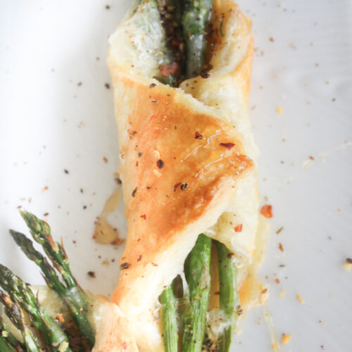 Asparagus Puff Pastry Wraps with Hot Honey - Tiny Red Kitchen